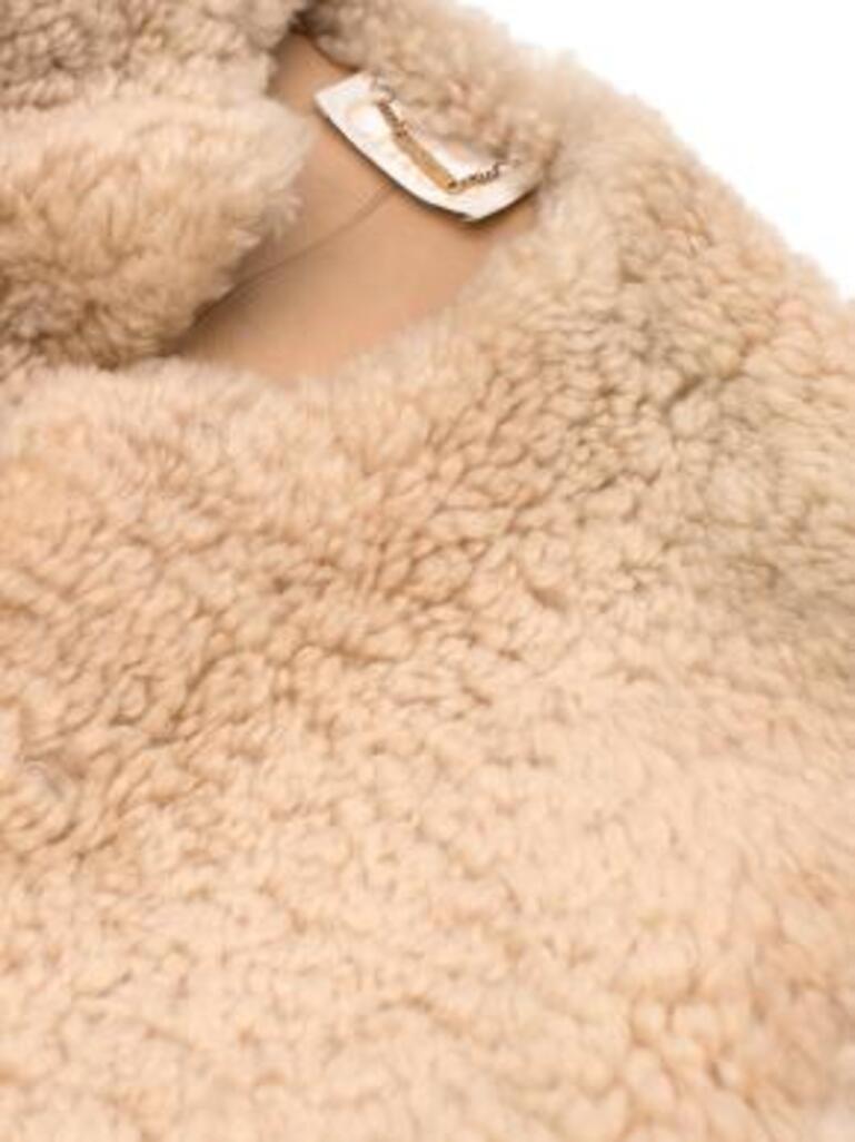 Cream Shearling Cocoon Coat For Sale at 1stDibs | cream shearling coat
