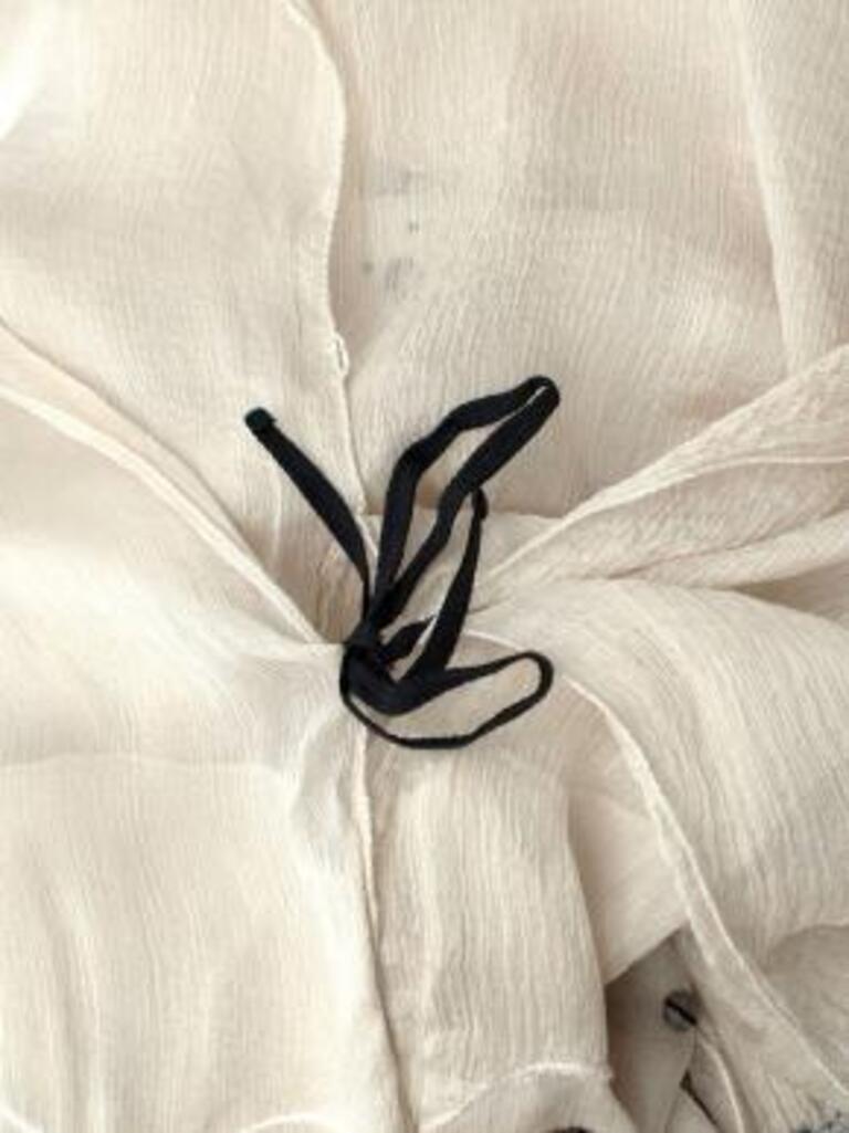 cream silk crepe embellished drop waist dress For Sale at 1stDibs