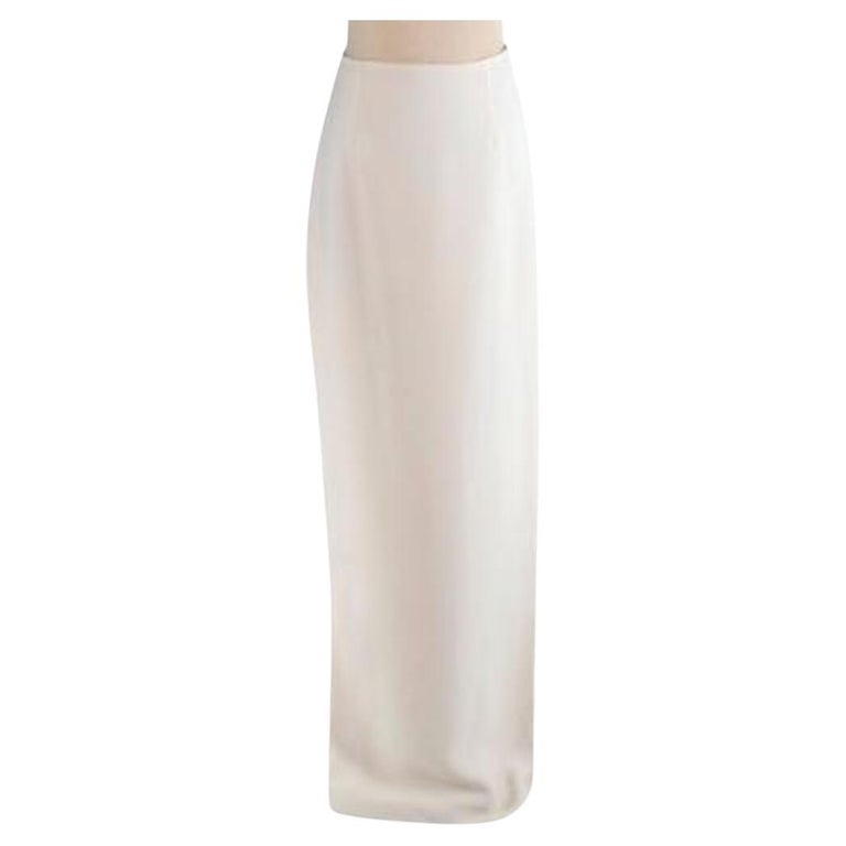 Cream silk crepe shell top and column skirt For Sale at 1stDibs