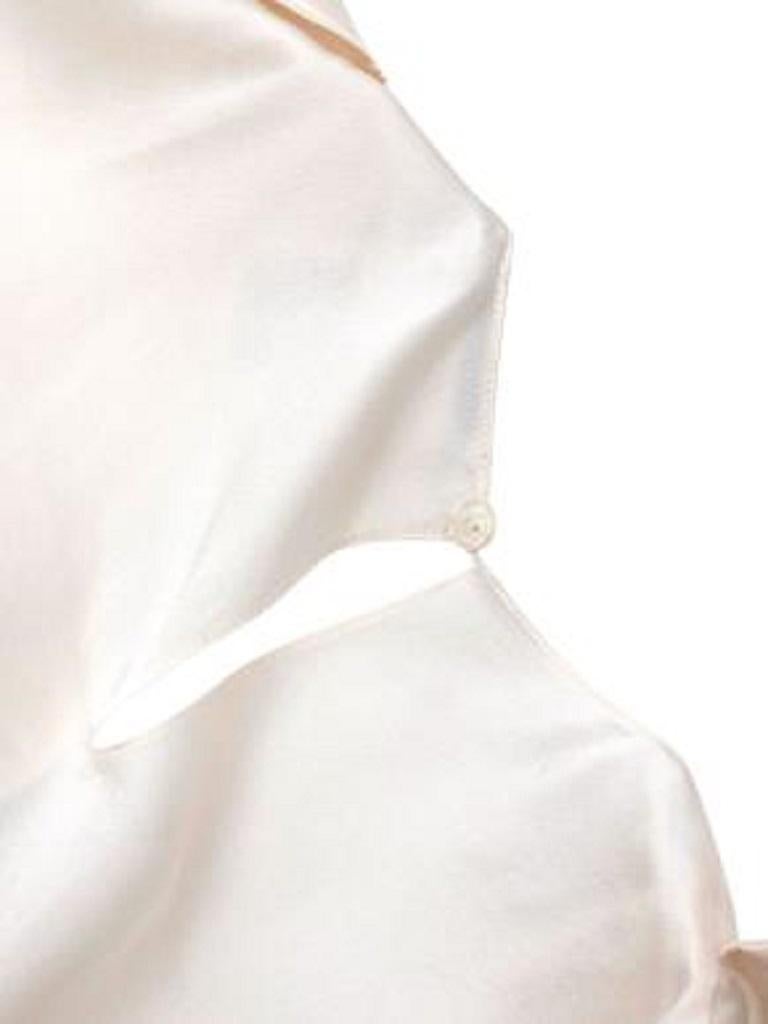 Cream Silk Frilled Sleeveless Top For Sale at 1stDibs