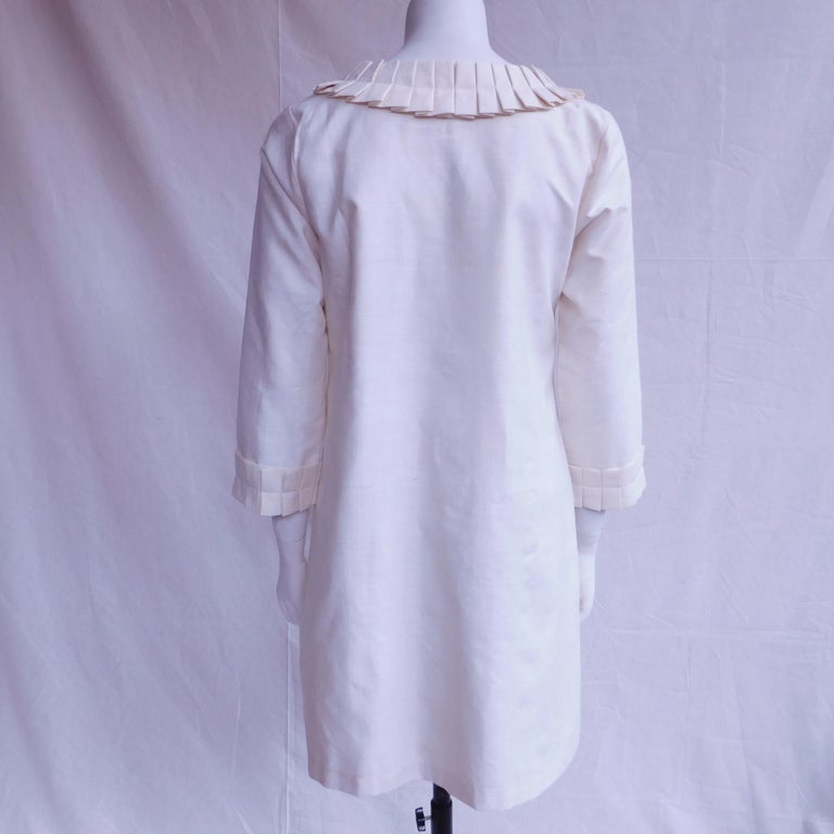 Cream Silk Jacket with Pleated Details Anauve of Madrid Spain For Sale ...