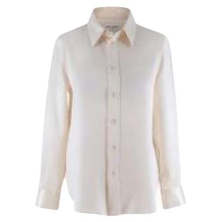 Cream silk satin blouse For Sale at 1stDibs