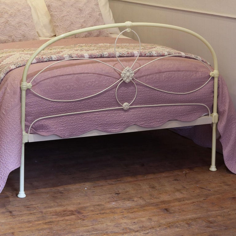 Cream Victorian Cast Iron Bedstead with Hoop Over Design MD106 at 1stDibs