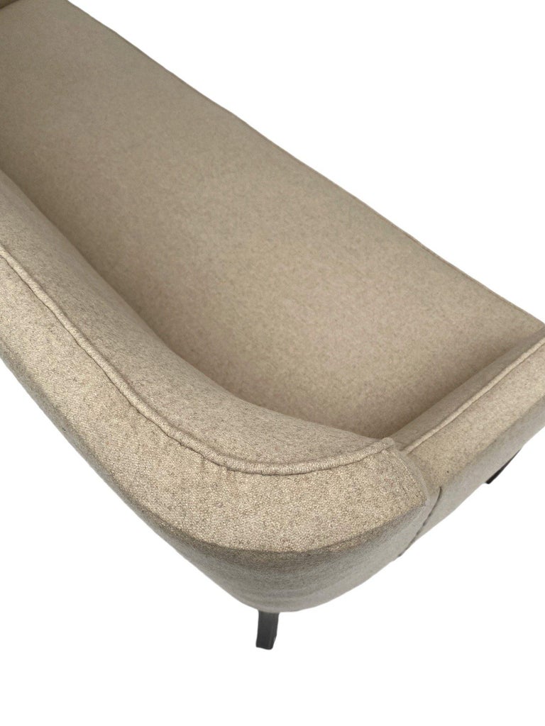 Cream Wool Buttoned 3 Seater Sofa Mid Century 1950s Danish For Sale at 1stDibs