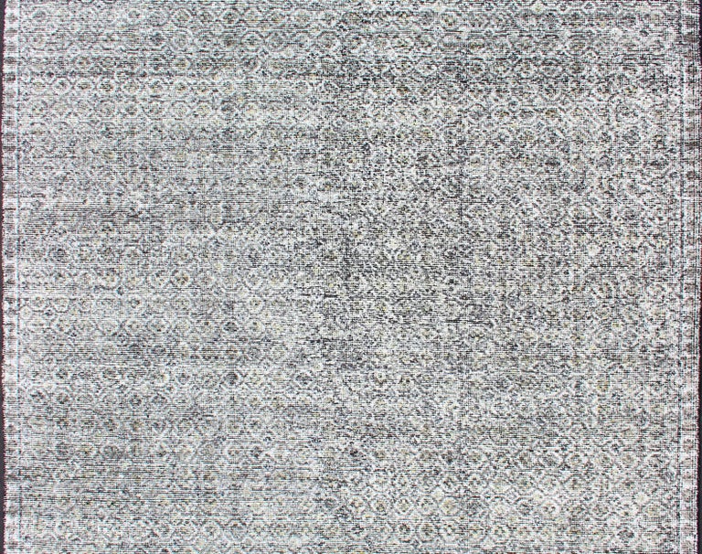 Creams, Ivory, Cream, and Charcoal Modern Distressed Rug For Sale at ...