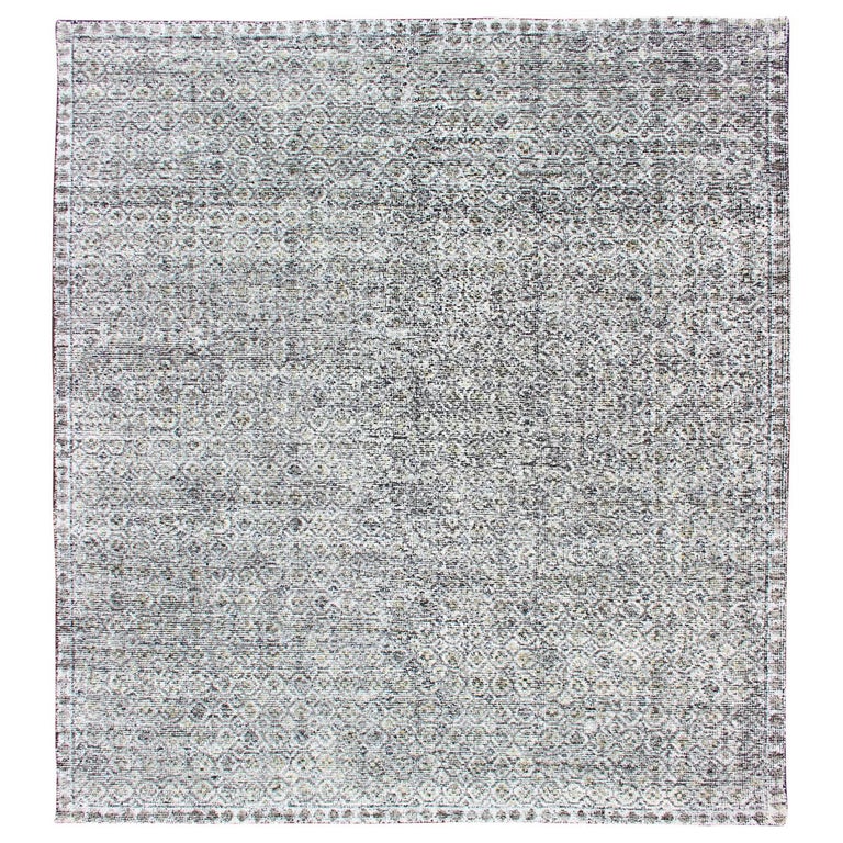 Creams, Ivory, Cream, and Charcoal Modern Distressed Rug For Sale at ...