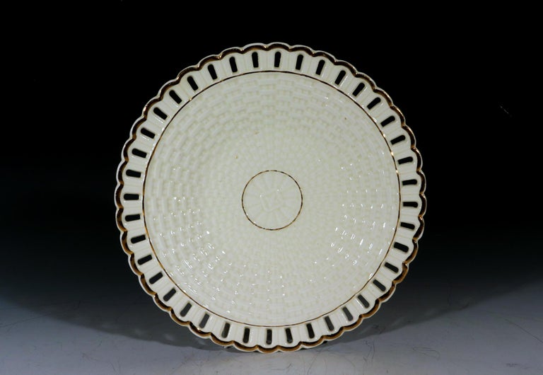 Creamware Openwork Dessert Plates, Set of Seven For Sale at 1stDibs