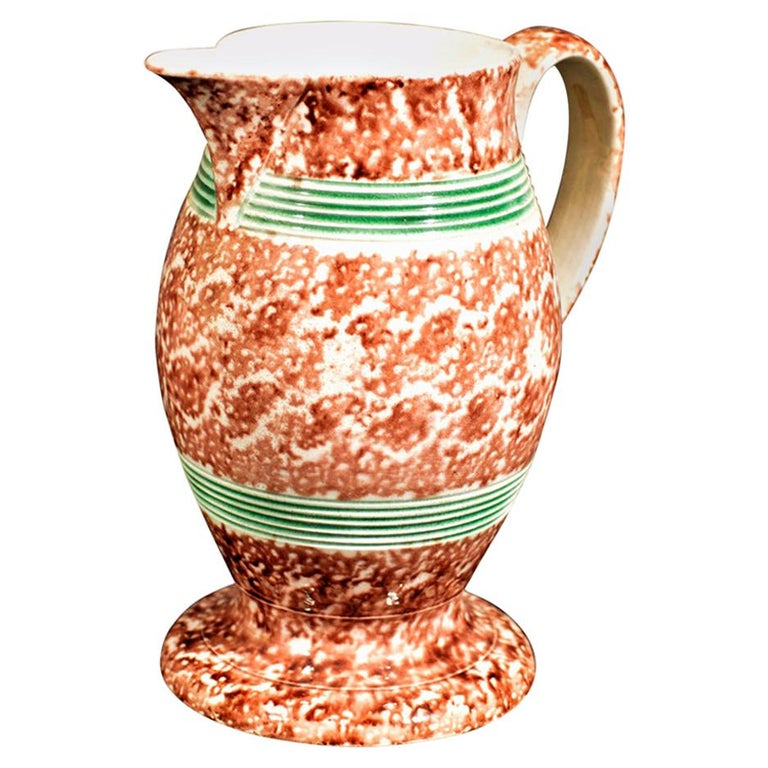 Creamware Whieldon-Type Tortoiseshell Jug with Green Banding For Sale ...