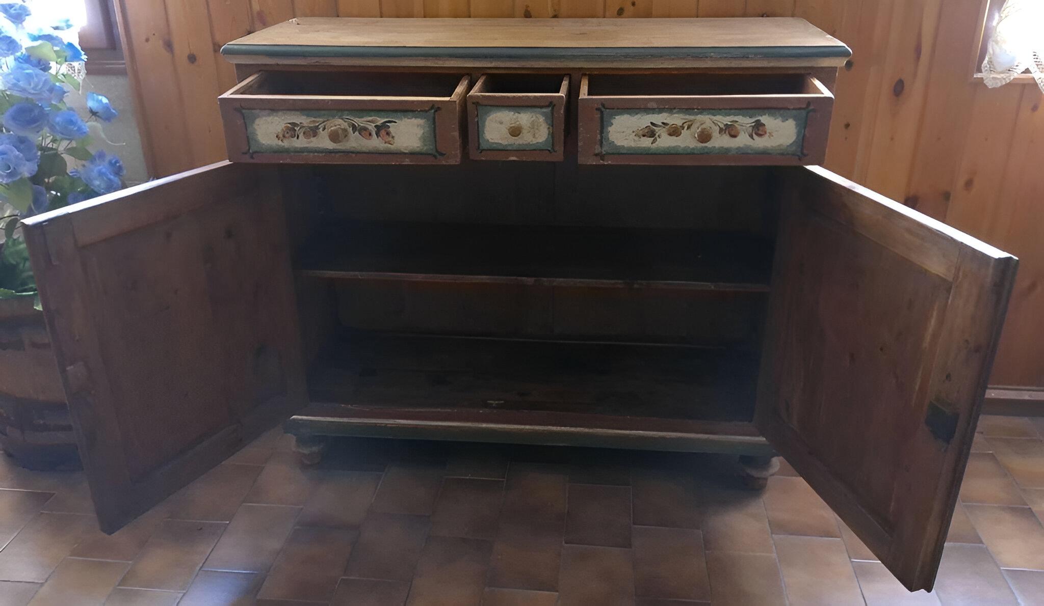Tyrolean folk art sideboard For Sale at 1stDibs