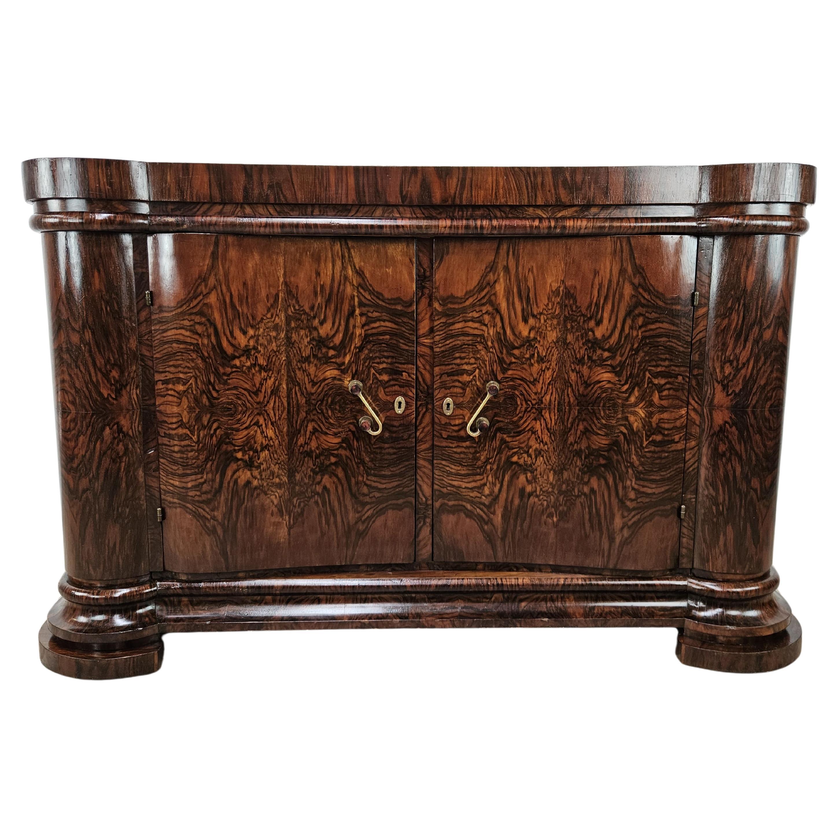 Art Deco walnut hall sideboard with drawers by Levi Minzi, 1940 For ...