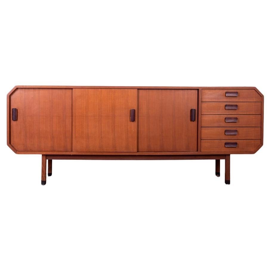 1950s vintage sideboard in wood and glass decorated Italian design For ...
