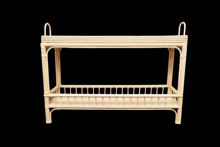 Creel and Gow Natural Rattan Console For Sale at 1stDibs