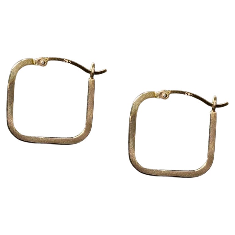 Creole Modern 'Squoop' Square Hoop Earrings in Gold Vermeil For Sale at ...