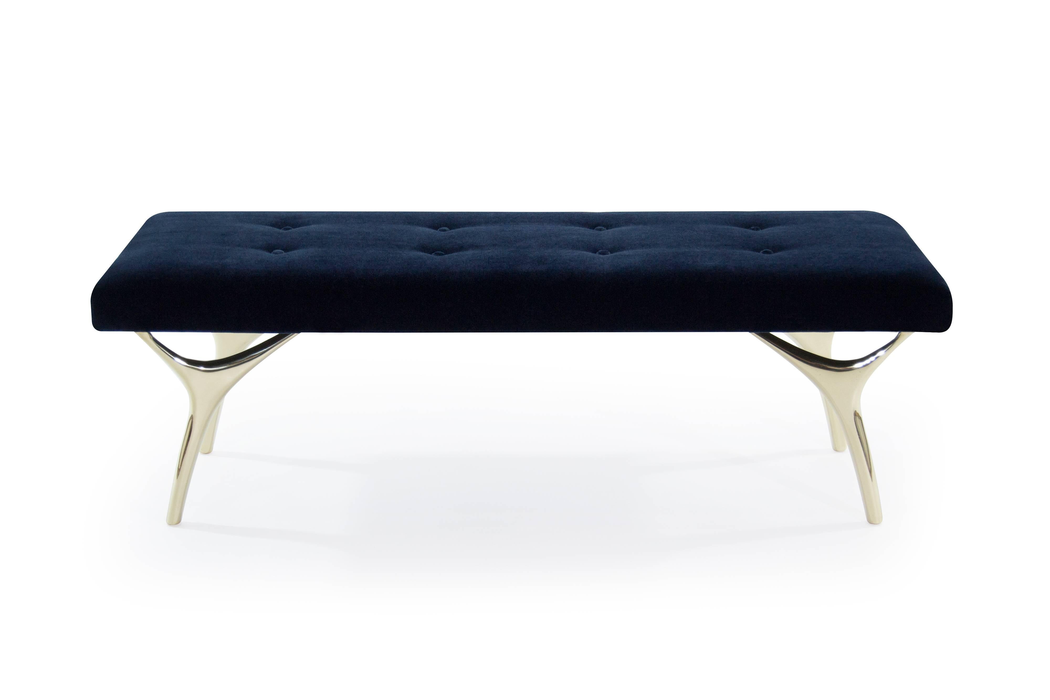 Crescent Bench Polished Brass by Stamford Modern For Sale at 1stDibs