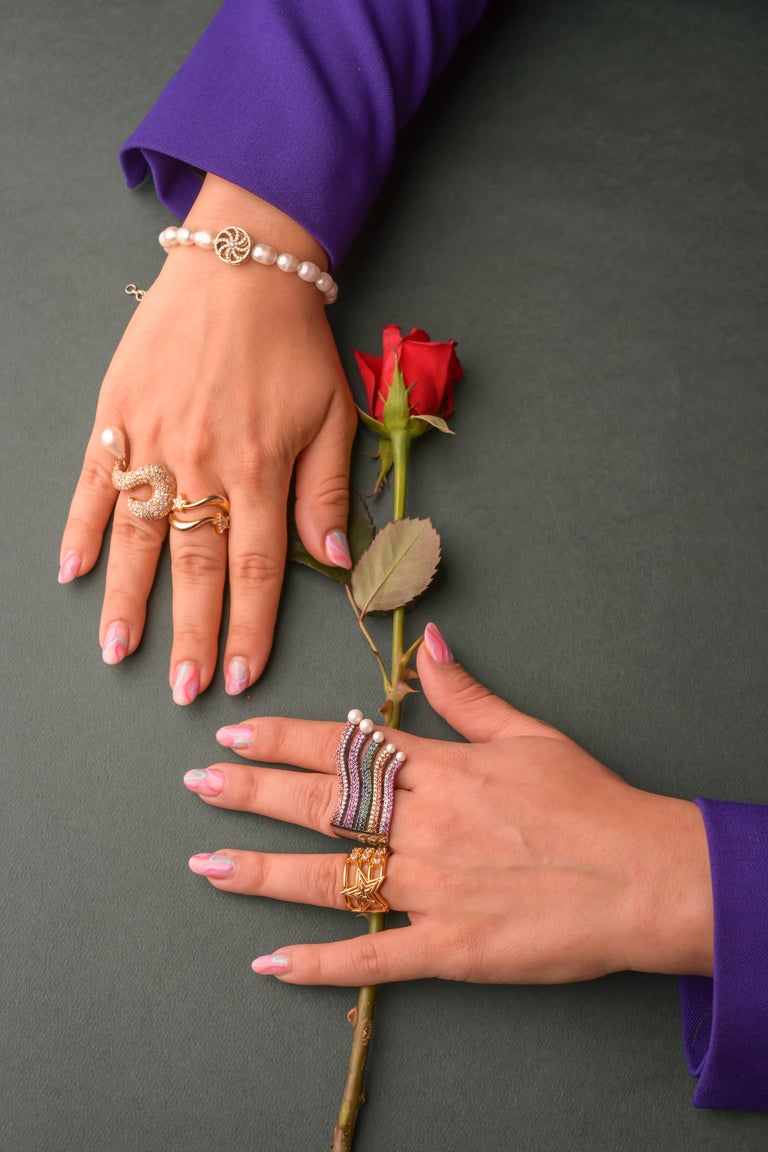 Customizable Crescent Ring For Sale at 1stDibs