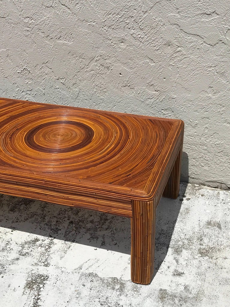 Crespi Style Split Bamboo Long Coffee Table For Sale at 1stDibs