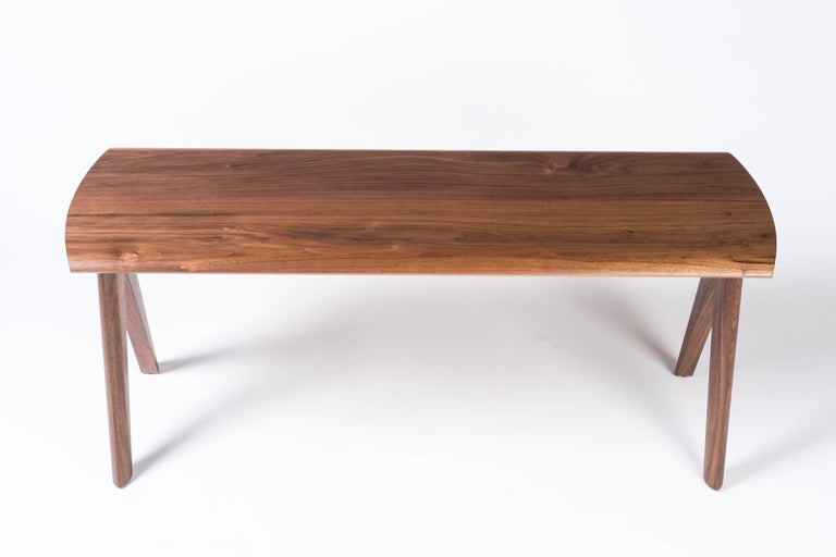 Crest Bench by Tretiak Works, Contemporary Handmade Solid Walnut Bench ...