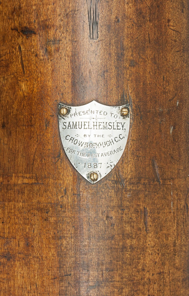 Cricket Bat with Silver Plaque at 1stDibs