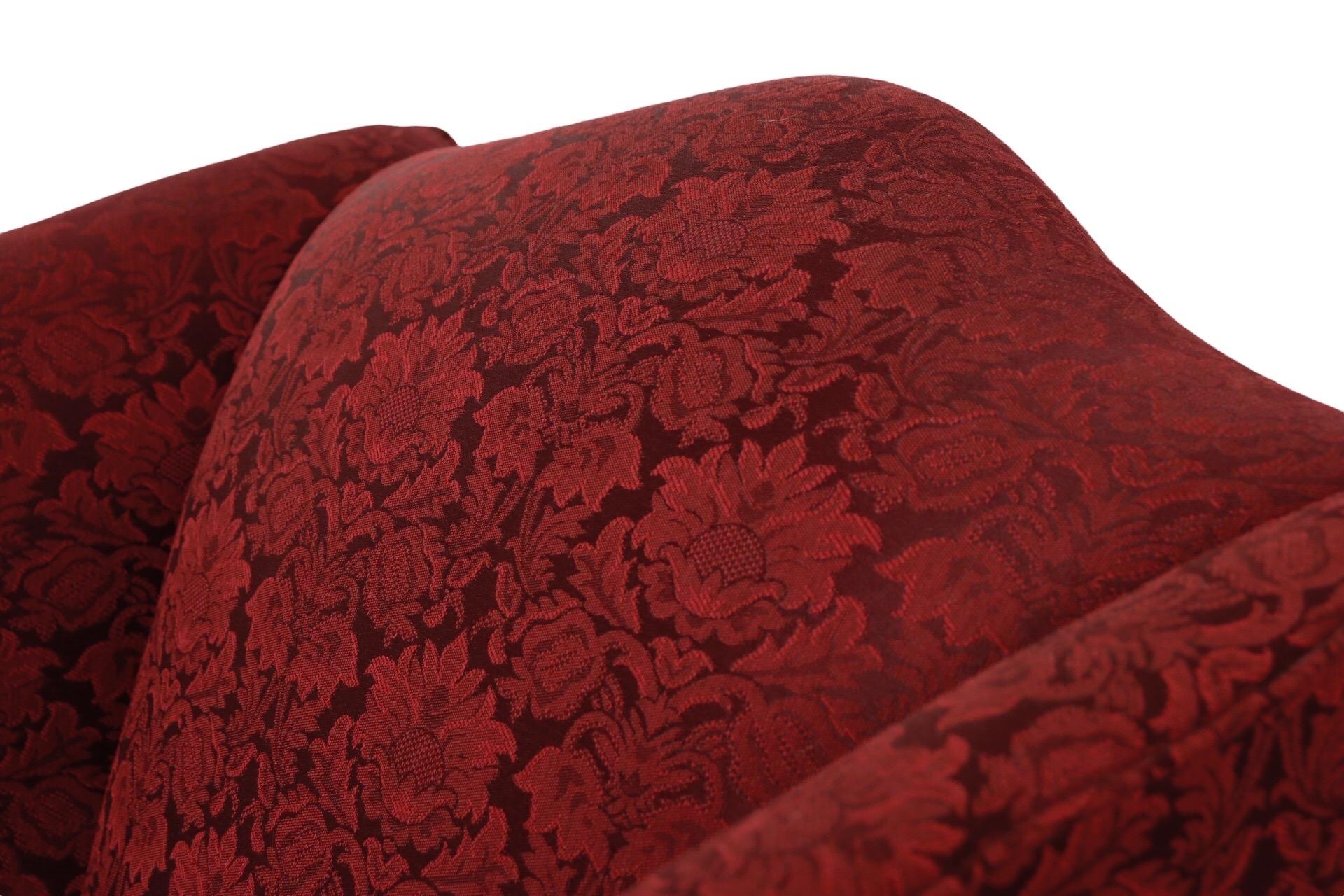 Crimson Red Wingback Chairs - a Pair For Sale at 1stDibs