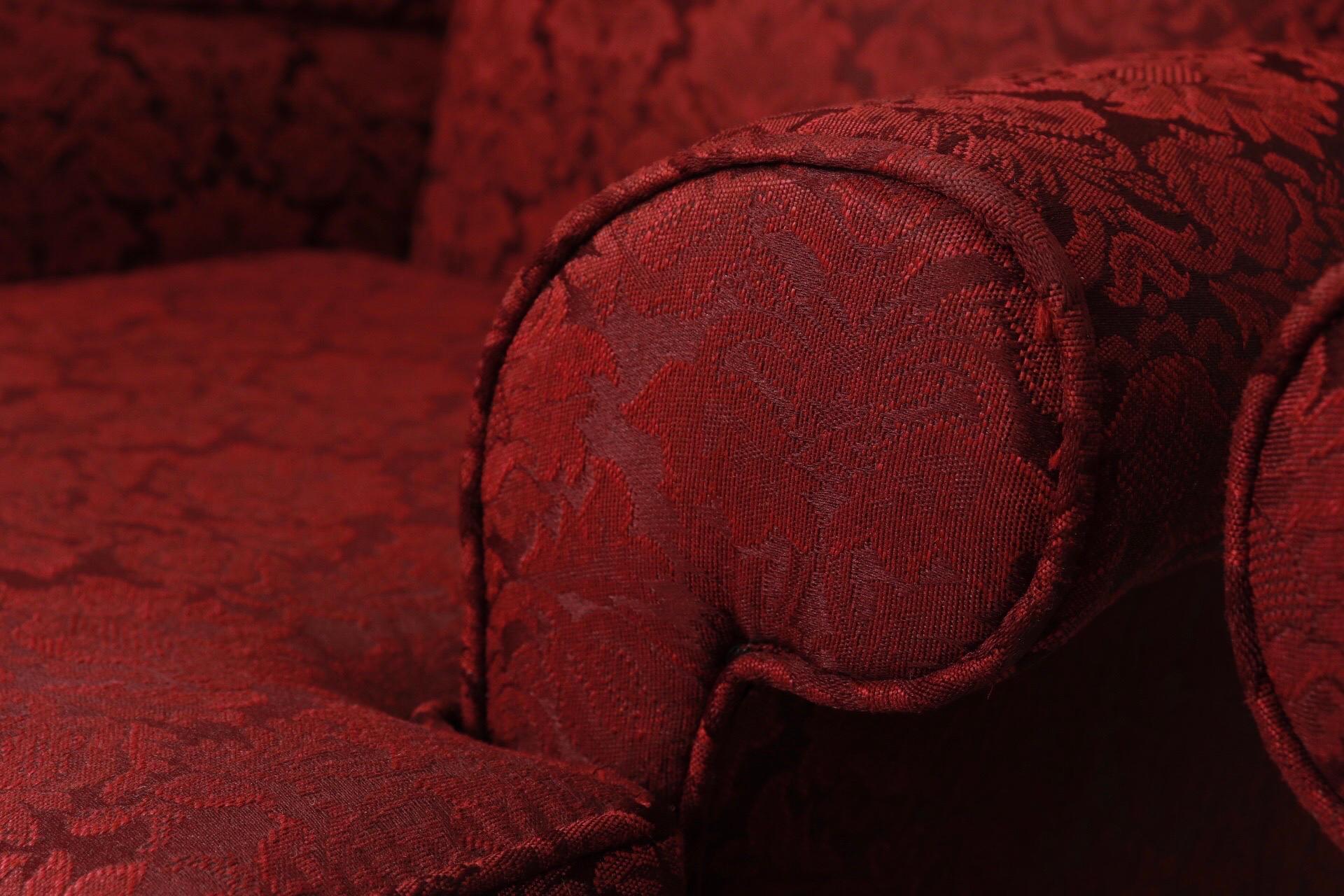 Crimson Red Wingback Chairs - a Pair For Sale at 1stDibs