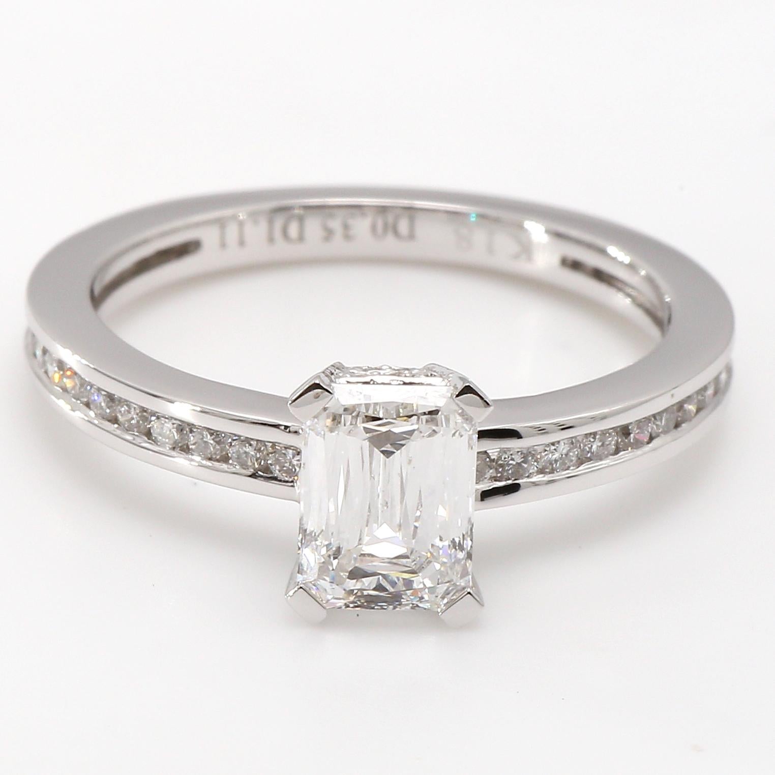 Crisscut Diamond Engagement Ring GIA Certified 18K White Gold 1.11ct ...