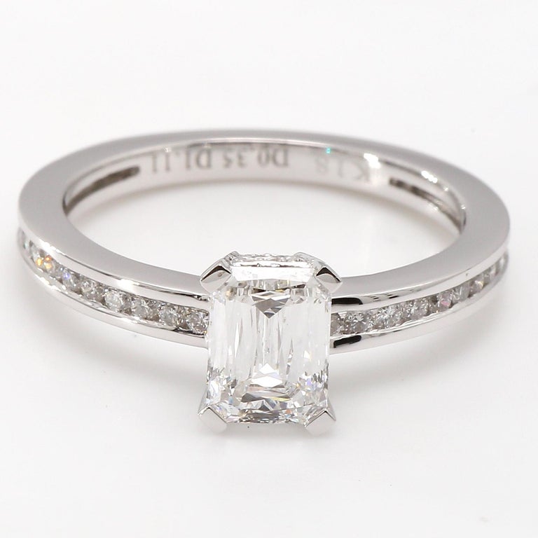 Crisscut Diamond Engagement Ring GIA Certified 18K White Gold 1.11ct ...