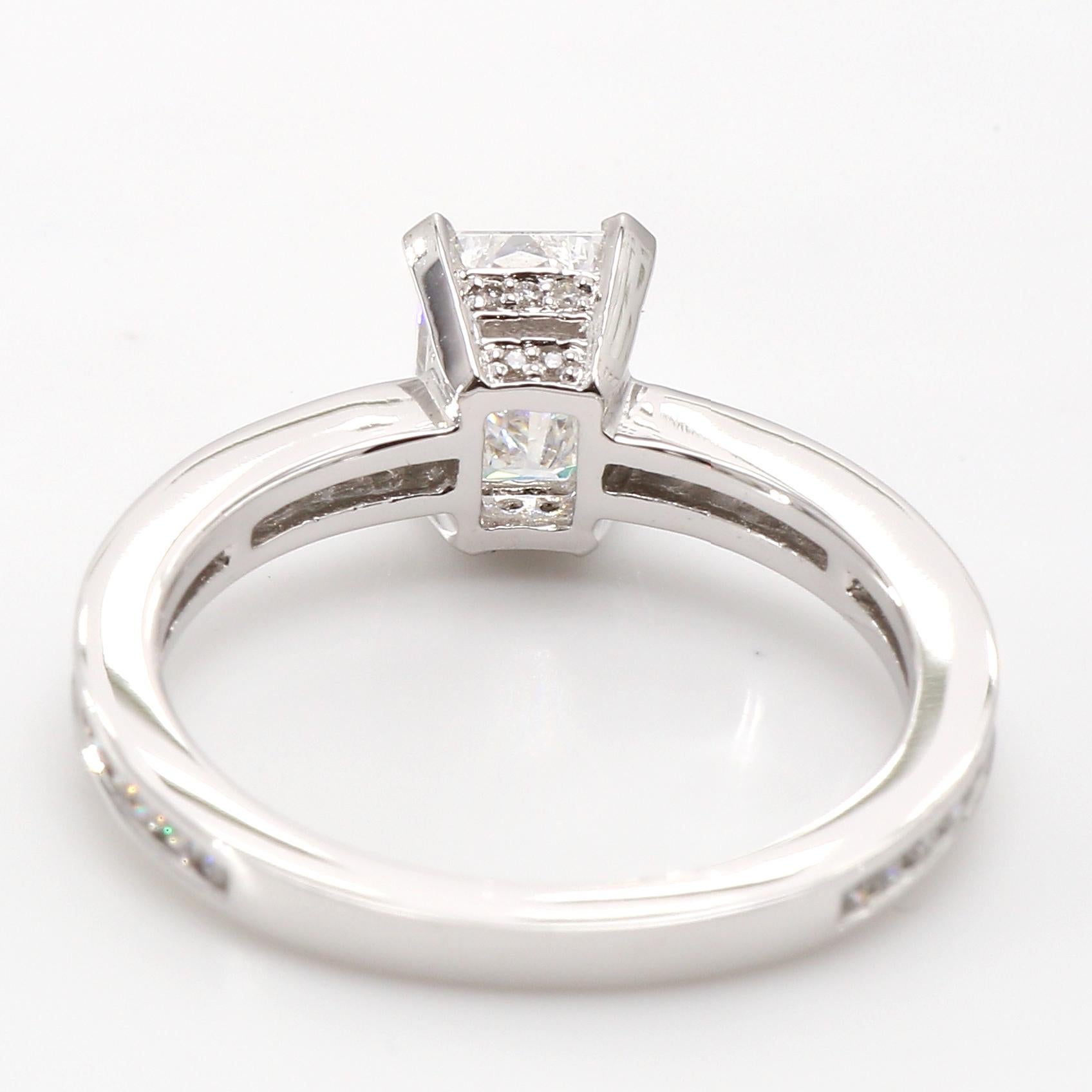 Crisscut Diamond Engagement Ring GIA Certified 18K White Gold 1.11ct ...