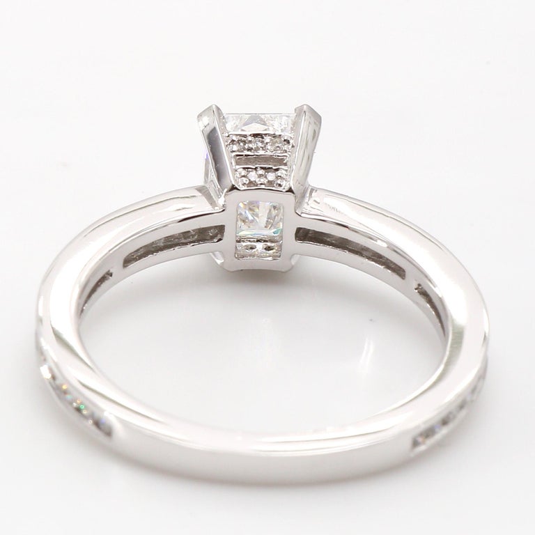 Crisscut Diamond Engagement Ring GIA Certified 18K White Gold 1.11ct ...