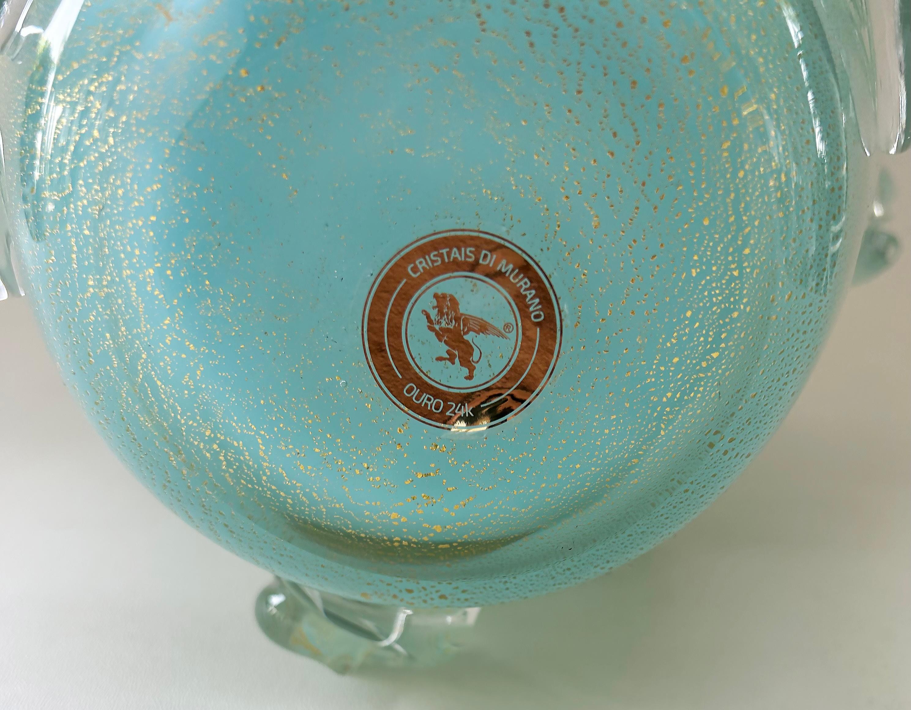 Cristais di Murano 24K Gold Infused Translucent Glass Vase with ...