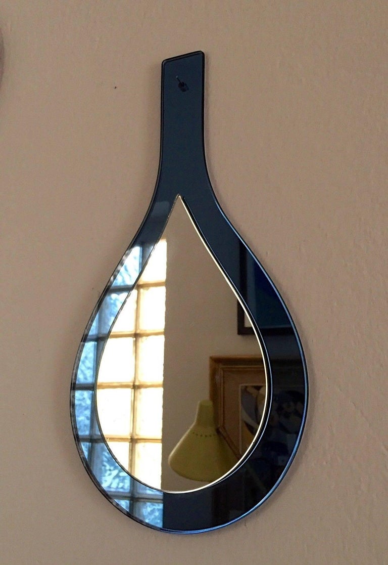 Cristal Art Blue Glass Hand-Held Mirror For Sale at 1stDibs | hand held ...