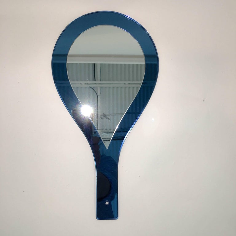 Cristal Art Blue Glass Hand-Held Mirror For Sale at 1stDibs | hand held ...