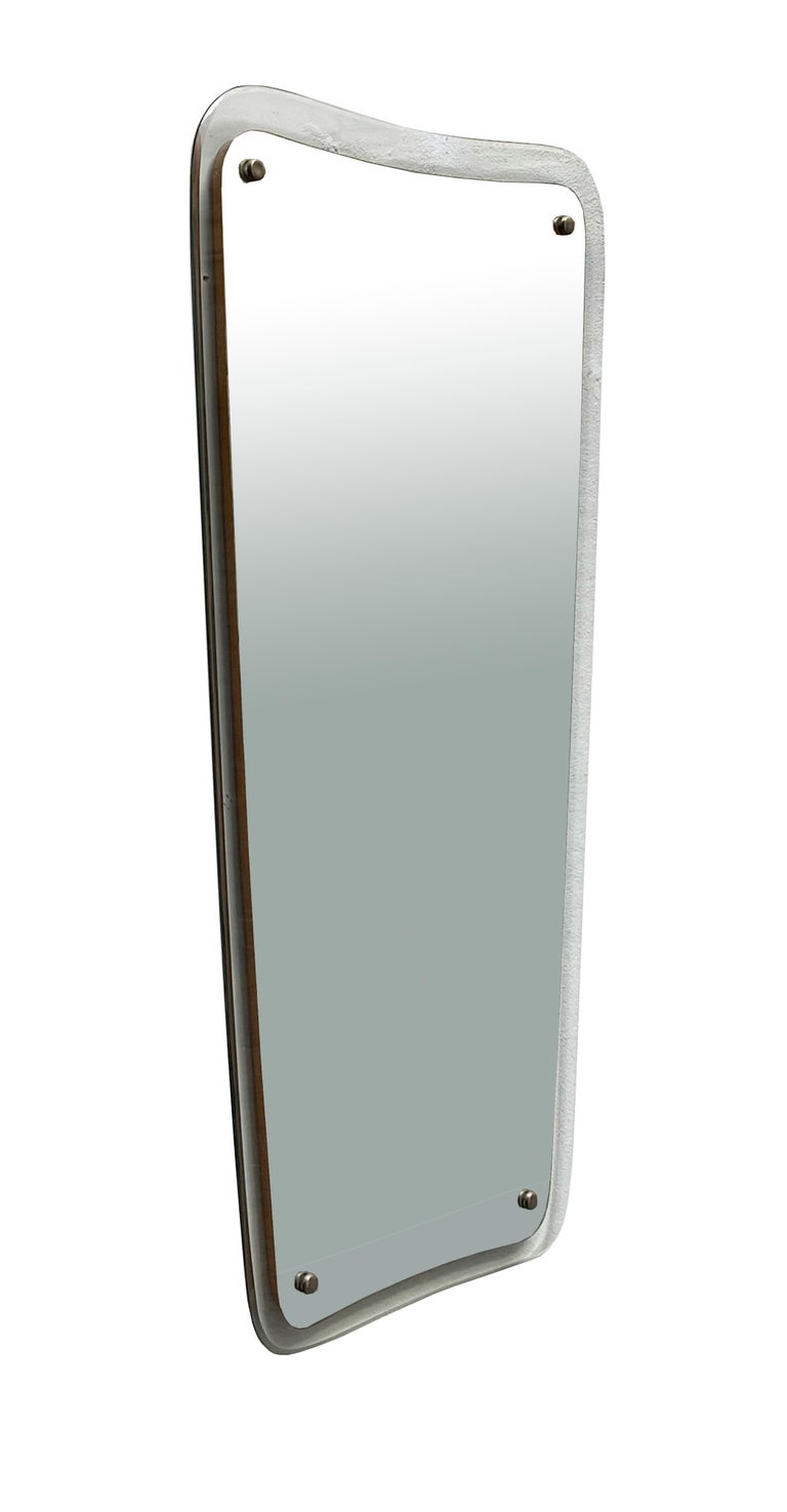 Cristal Art Ground Glass Wall Mirror, Italy, 1960s at 1stDibs