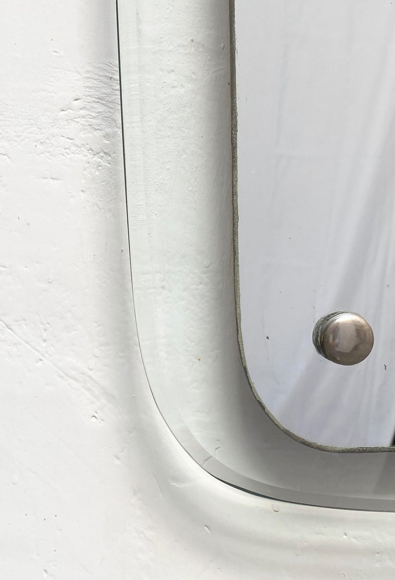 Cristal Art Ground Glass Wall Mirror, Italy, 1960s at 1stDibs
