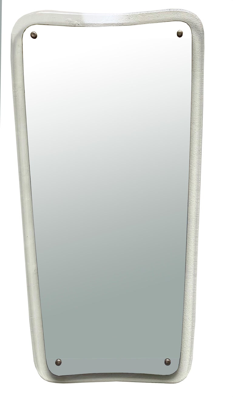 Cristal Art Ground Glass Wall Mirror, Italy, 1960s at 1stDibs