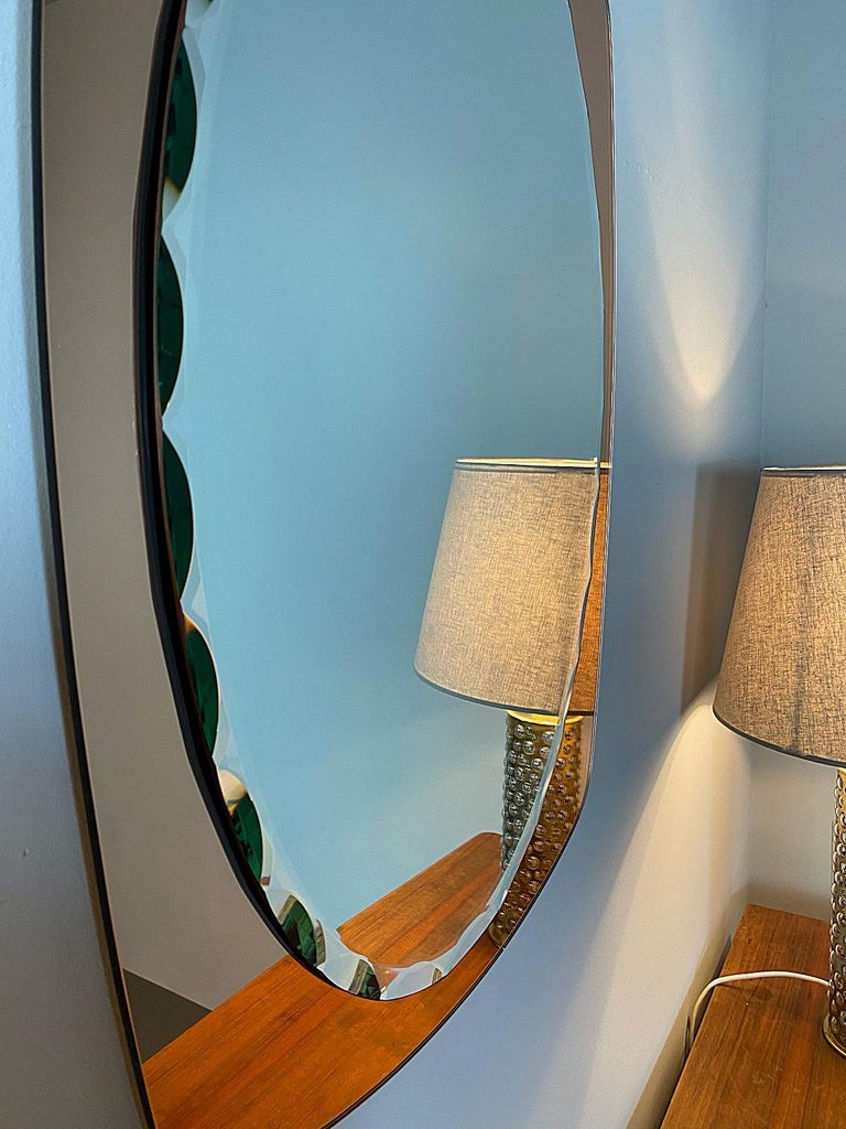 Cristal Art Midcentury Scalloped Rose Gold Wall Mirror, 1960s, Italy at ...