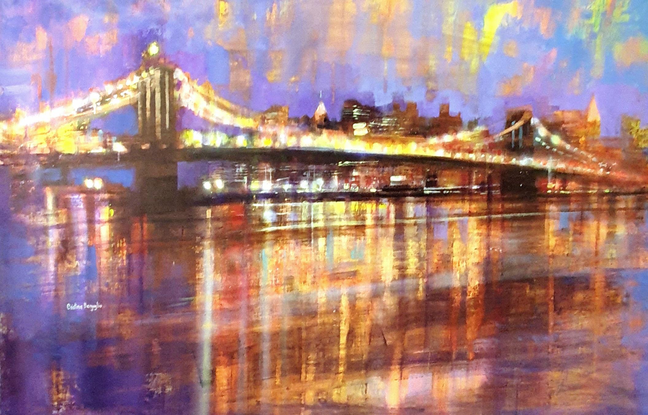 Cristina Bergoglio - BROOKLYN BRIDGE -original impressionist cityscape ...