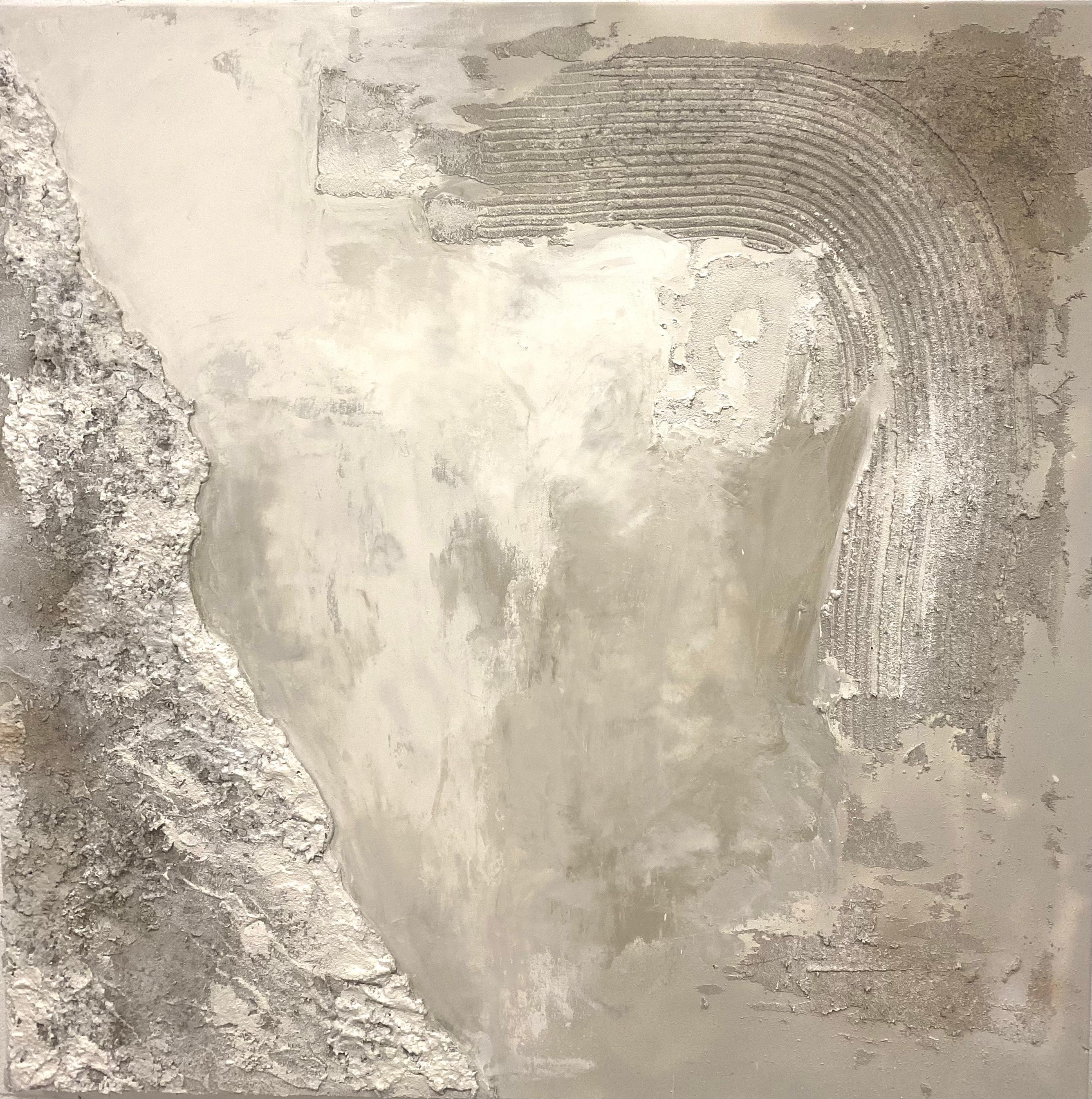 Cristina Estañ - Contemporary Mix Materials Collage, Shades of Beige ...