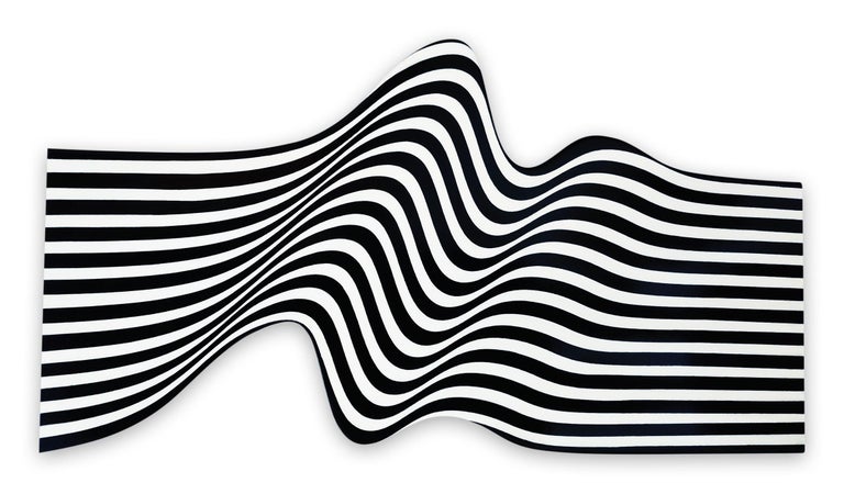 Cristina Ghetti - Double Wave Black (Abstract Painting) For Sale at 1stDibs