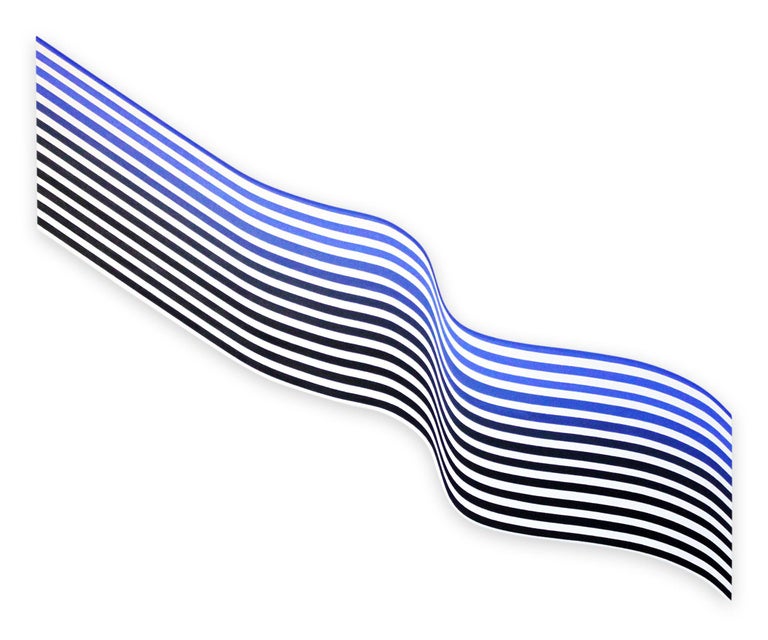 Cristina Ghetti - Double Wave Blue (Abstract Painting) For Sale at 1stDibs