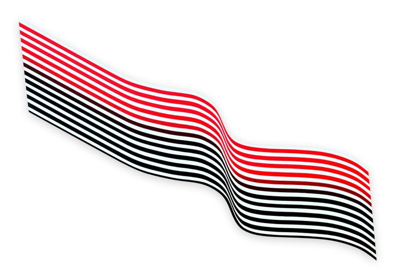 Cristina Ghetti - Double Wave Red (Abstract painting) For Sale at 1stDibs