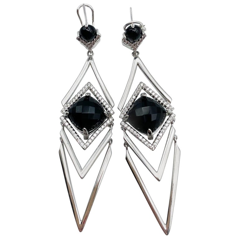 Cristina Sabatini Sterling Silver and Natural Stone Geometric Earrings ...