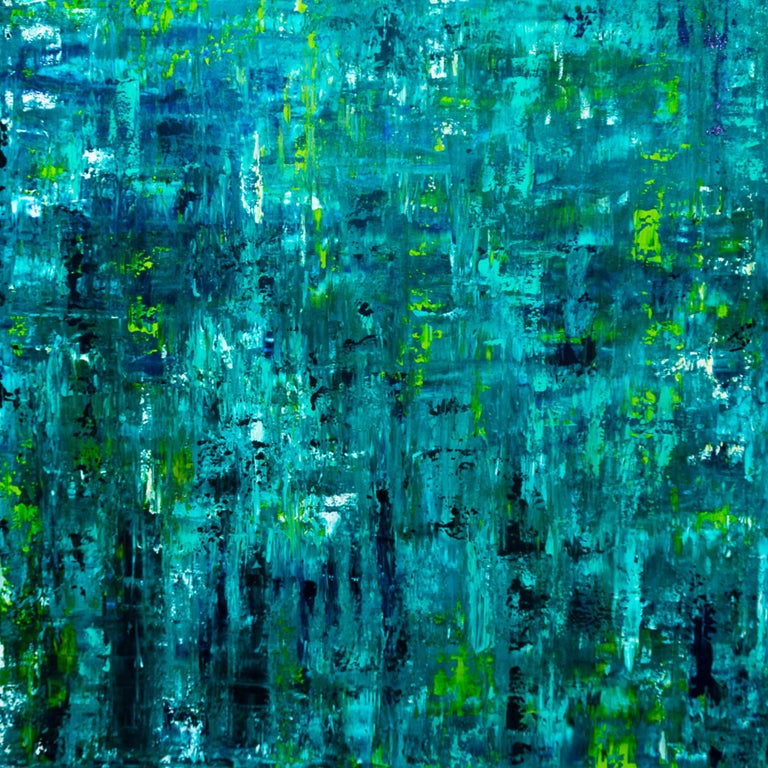 Cristina Stefan - Abstract Waterfall, Painting, Acrylic on Canvas For ...