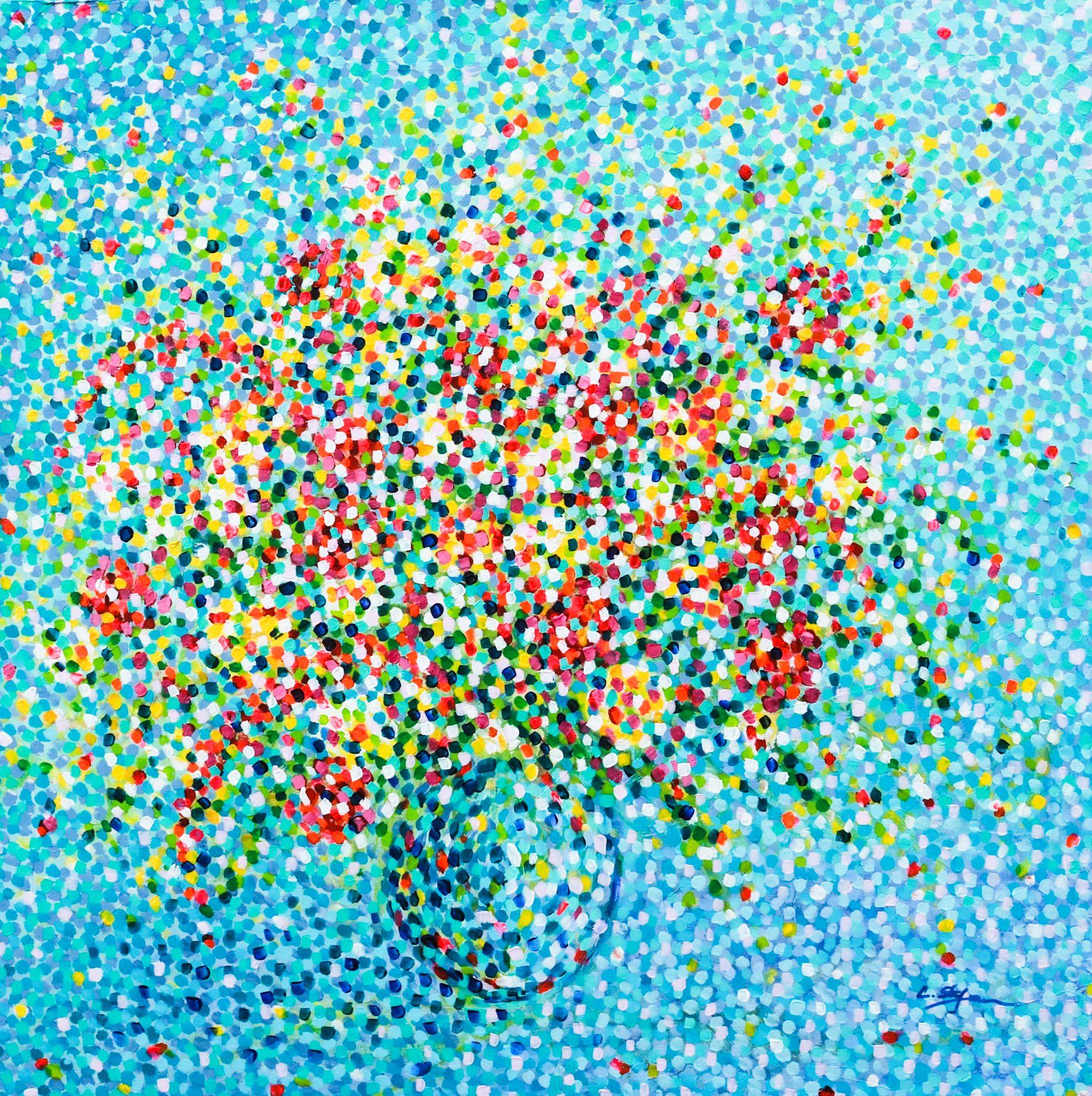 Cristina Stefan - Vase with flowers, Painting, Acrylic on Canvas For ...