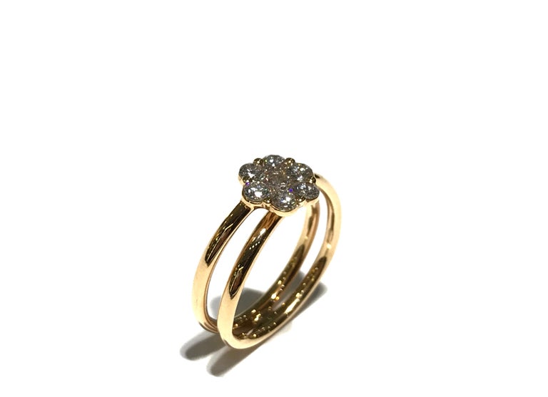 Crivelli Diamond Criss Cross Flower Ring 1.00 Carat Diamond VS Clarity ...