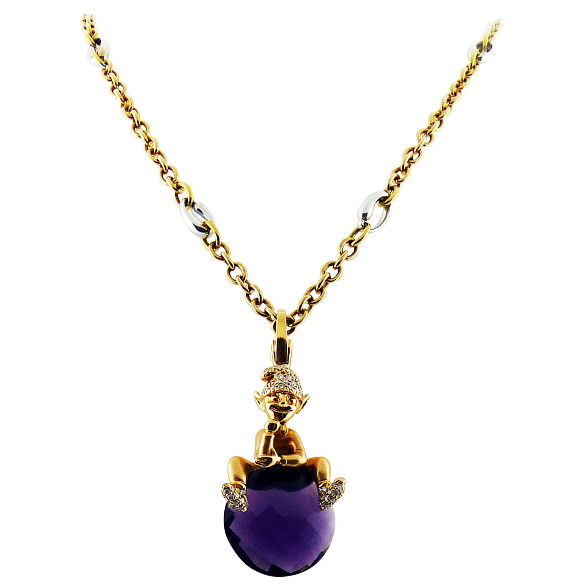 Diamond and 18 Karat Yellow Gold Boxing Glove Pendant Necklace by ...