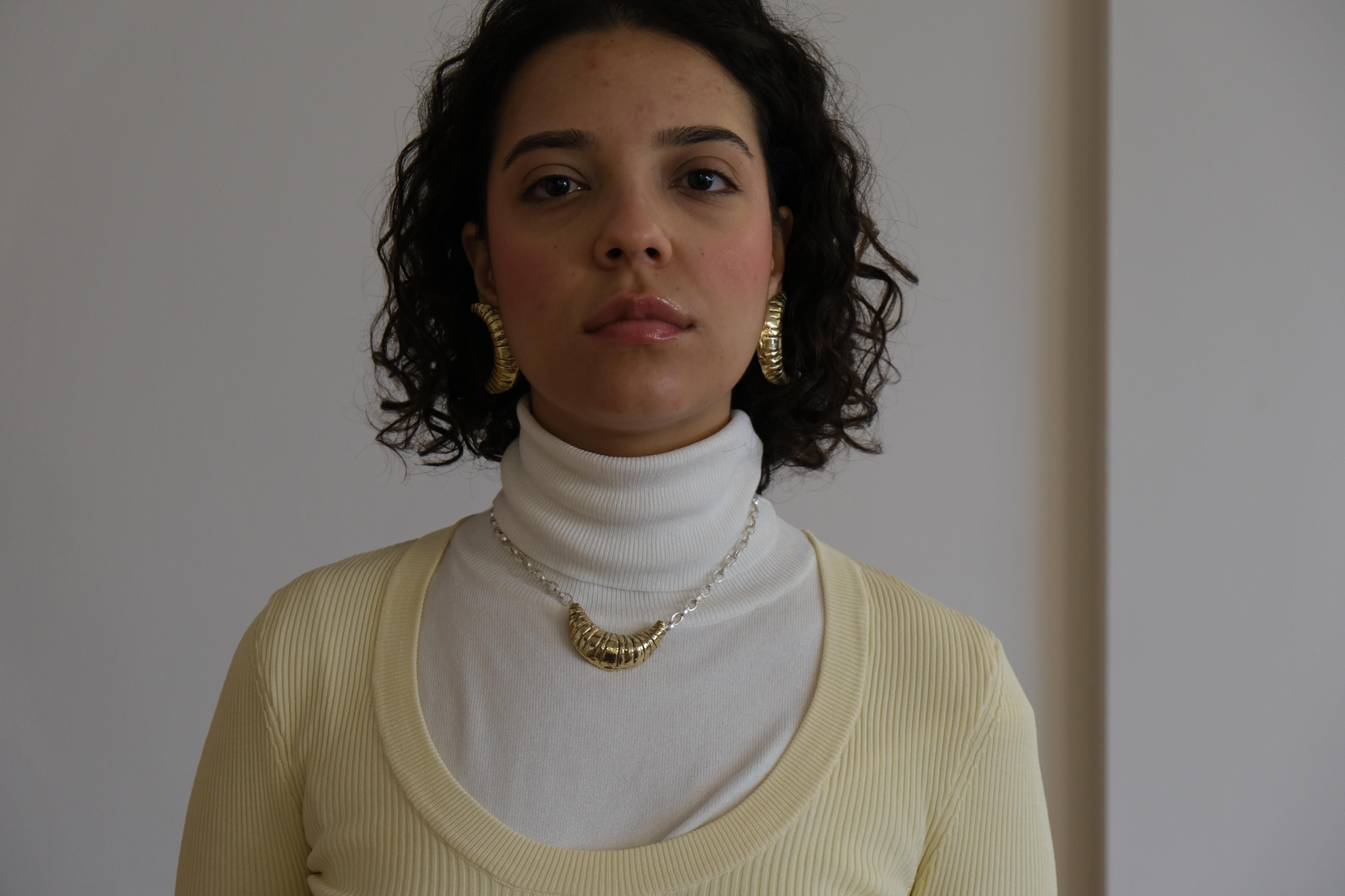 Croissant Chain Necklace For Sale at 1stDibs