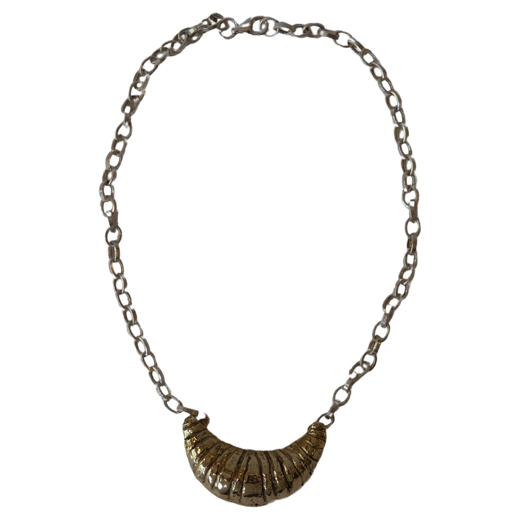 Croissant Chain Necklace For Sale at 1stDibs