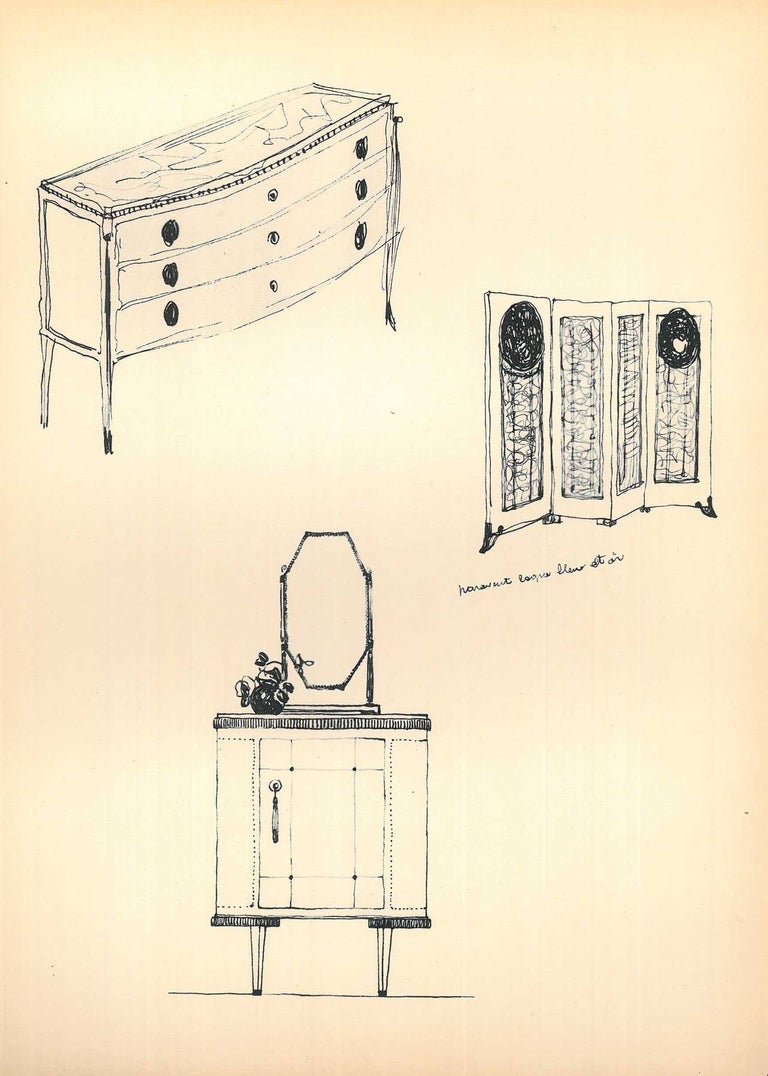 Croquis de Ruhlmann, Folder of Furniture Designs by Ruhlmann For Sale ...