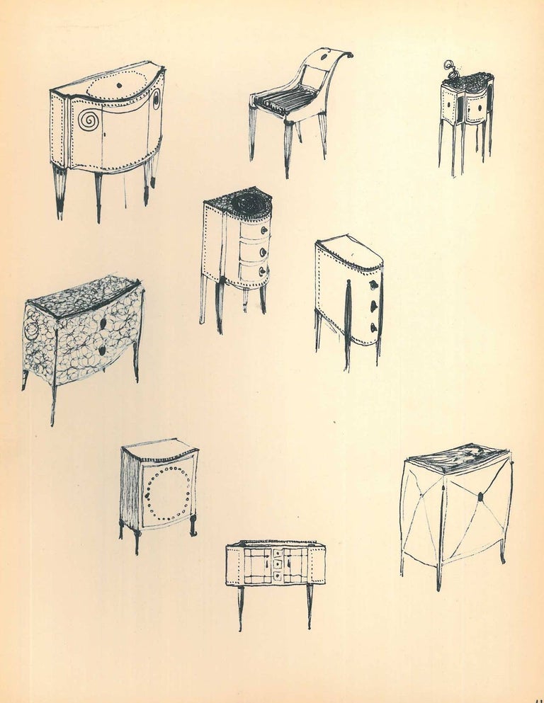 Croquis de Ruhlmann, Folder of Furniture Designs by Ruhlmann For Sale ...