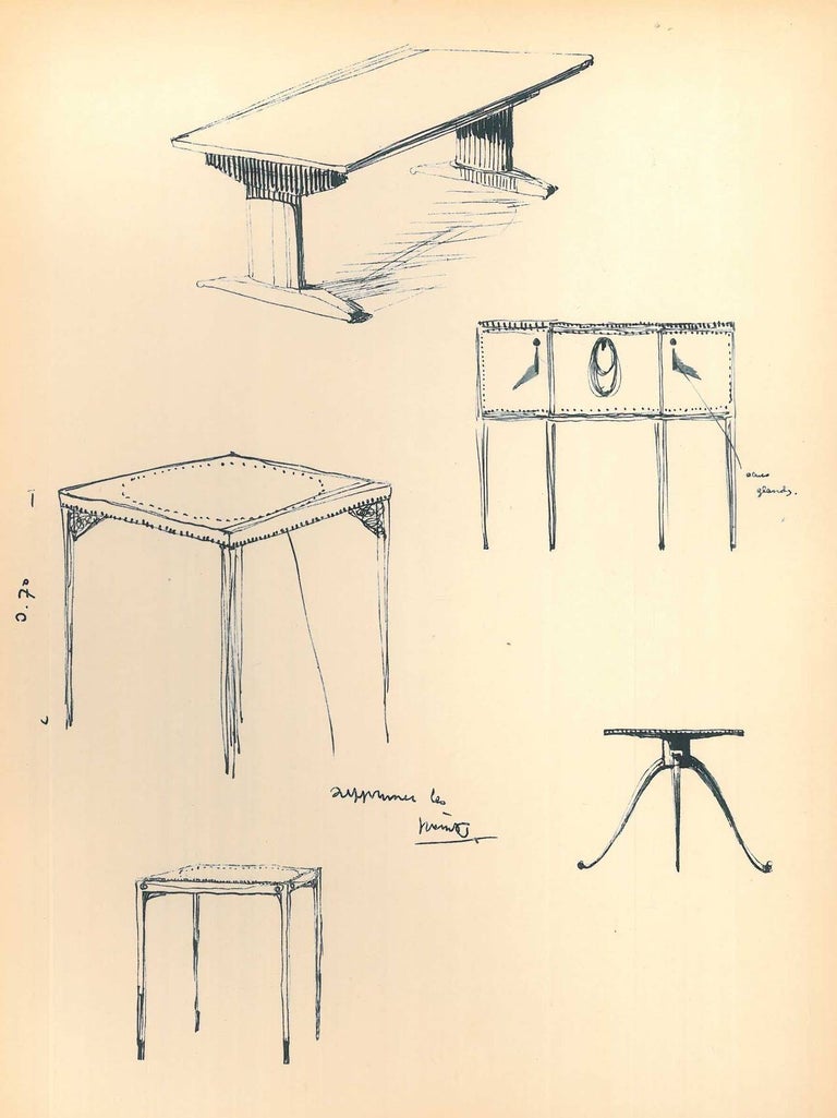 Croquis de Ruhlmann, Folder of Furniture Designs by Ruhlmann For Sale ...